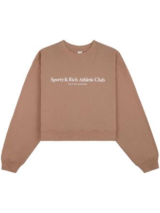 Sporty & Rich sweat crop Athletic Club - Marron
