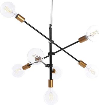 Beliani Beliani - Lampe Suspendue E27 Max 40W en Métal Laiton Revêtu de Poudre Réglable Minimaliste Cremera