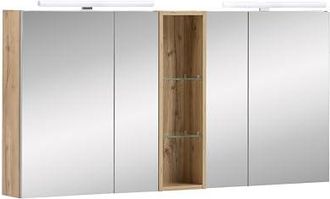 Schildmeyer Doppelspiegelschrank Duo 701523, Eiche Landhaus Dekor, 140 x 16 x 74,7 cm