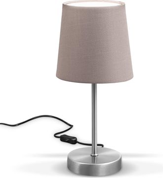 B.K.Licht Nachttischlampe mit Kabelschalter, E14 Fassung, Lampenschirm aus Stoff, Tischlampe, Lampe, Schreibtischlampe, Tischleuchte, B&uuml;rolampe, Leselampe, Lese