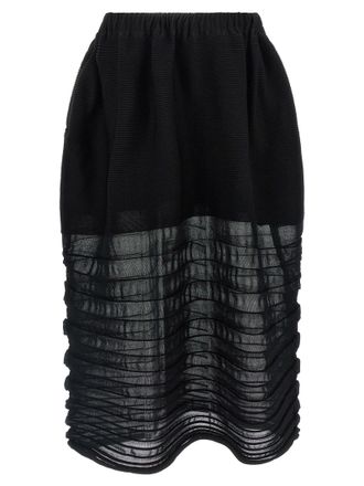 Issey Miyake Womens Black Polyester Midi Skirt