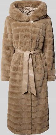 Petite M. Teddy-Mantel mit Kapuze und Bindeg&uuml;rtel
