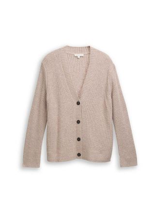 Tom Tailor Cardigan Pullover & Strickjacken Plus Size - Ripp Cardigan mit V-Ausschnitt