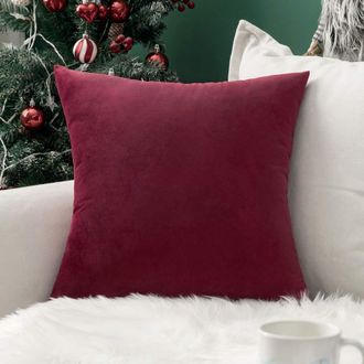 Miulee 1 Stück Samt Weihnachten Kissenbezug Kissenhülle Dekorative Sofakissen Dekokissen Groß Deko Couchkissen Zierkissen Bezug mit Verstecktem Reißverschlus