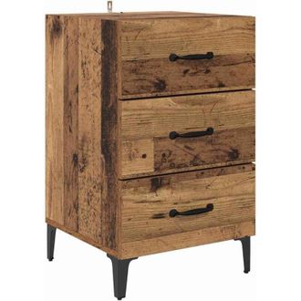 vidaXL Nachttisch mit Schubladen Altholz 40 x 40 x 66 cm Holzwerkstoff vidaXL