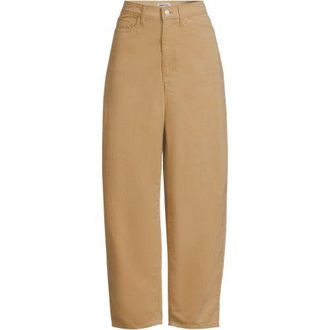 Lands End Barrel-Feincordhose High Waist, Damen, Gr&ouml;&szlig;e:36 regular, Wei&szlig;, Baumwolle, by Lands End