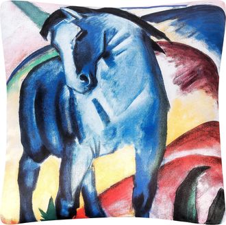 Von Lilienfeld Kissen Kunst Motiv Franz Marc Blaues Pferd Dekokissen 40 x 40 cm Sofakissen Deko Haus Wohnzimmer Kissenbezug mit Füllung beidseitig Bedruckt