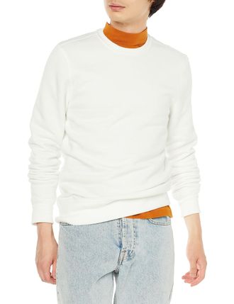Amazon Essentials Herren Fleece-Sweatshirt mit Rundhalsausschnitt (erh&auml;ltlich in Big & Tall), Gebrochenes Wei&szlig;, S