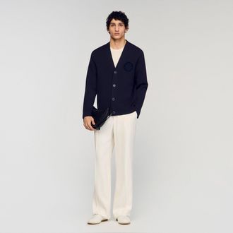 Sandro Cardigan mit H&auml;kelblume