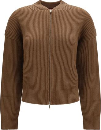 Max Mara Cardigan c&ocirc;t c&uacute;c - Femme - Pulls - Brun - Taille: 42 FR