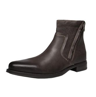 Generic Bottes Chukka classiques r&eacute;tro en cuir v&eacute;ritable &agrave; enfiler pour homme, caf&eacute;, 39 1/3 EU