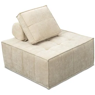 Habitat et Jardin Sessel aus strukturiertem Stoff Velluto - 96 x 100 x 89 cm - Beige