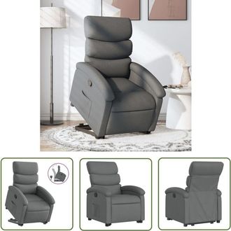 vidaXL The Living Store Relaxsessel mit Aufstehhilfe Dunkelgrau Stoff - Komfortsessel - Relaxsessel - Fernsehsessel - Elektrischer Liftstuhl