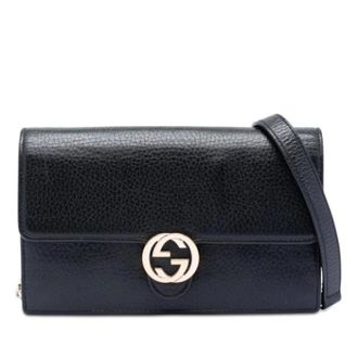 Gucci Pre-owned Interlocking G Dollar Wallet on Chain - Femme - Pre-owned - Noir - Taille: ONE Size