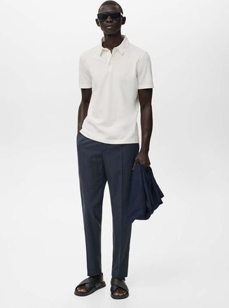 Mango Tapered Crop-Baumwollhose marineblau - Herren - 38 - MANGO MAN