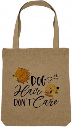 Fabulous Sac Shopping Tote Bag Aspect Lin - Dog Hair Dont care Dog Pets - Sac de Courses Toile Epaisse 360g Beige Naturel Cabas Port&eacute; Epaule Solide Imprim&eacute; en 