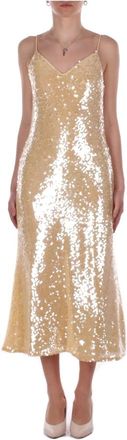 Ralph Lauren Femme, Robes, Jaune, Taille: 38 FR Robe de soir&eacute;e &agrave; sequins