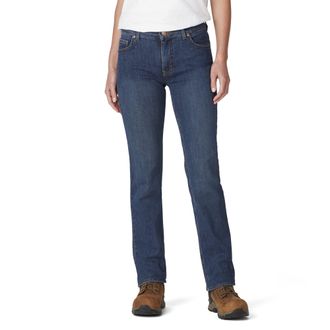 Dickies Damen Perfect Shape Denim Straight Stretch Jeans, Stonewashed, Indigoblau, 44