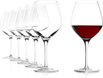 Stölzle Burgundergläser Exquisit 6er-Set 650 ml - Elegante Rotweingläser ideal für Burgunder - Edler Rotwein-Ballon aus Kristallglas für optimale Aromaentfalt