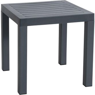 Clp Table de jardin 45x45 cm - Polypropyl&egrave;ne trait&eacute; r&eacute;sistant aux intemp&eacute;ries - Design moderne gris fonc&eacute; - Id&eacute;ale pour balcon et cuisine