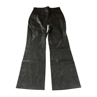 Calvin Klein Pantalon &eacute;vas&eacute; en similicuir - Femme - Pantalons - Noir - Taille: 34 FR