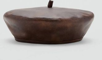 Mango B&eacute;ret en cuir synth&eacute;tique chocolat - Femme - Taille unique - MANGO