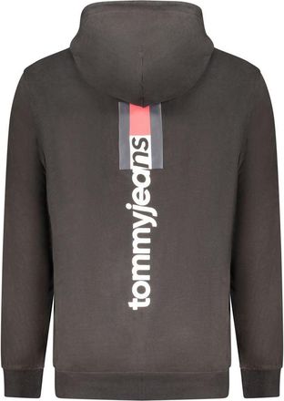 Tommy Hilfiger Logo-Embroidered Cotton Hoodie - Black