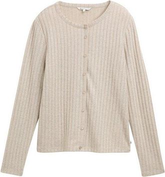 Tom Tailor Langarmshirt T-Shirt Slim Fit Langarmshirt mit Deko-Knopfleiste