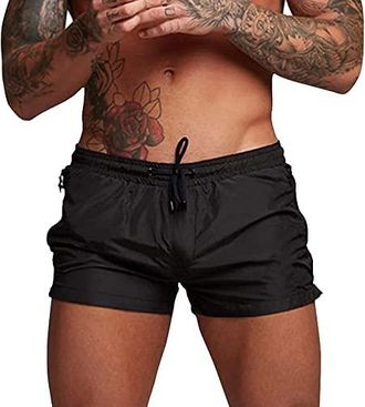 Generic Short de bain pour homme - Short de plage multicolore - Couleur corset - S&eacute;chage rapide - Short pour homme - Pantalon de sport solide pour homme - Pan