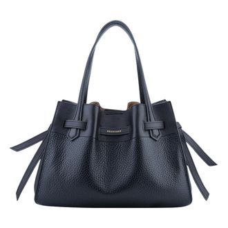 Pourchet Femme, Sacs, Bleu, Taille: ONE Size Sac à main marine taille M - en cuir