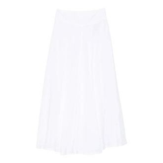 120% Lino Femme, Jupes, Blanc, Taille: 38 FR Long Linen Skirt