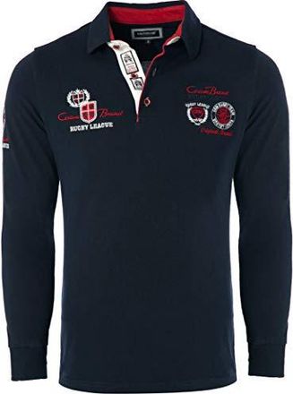 Carisma Polo à manches longues pour homme en coton - T-shirt à manches longues pour homme avec broderie - Coupe droite agréable pour le bureau et les loisirs,