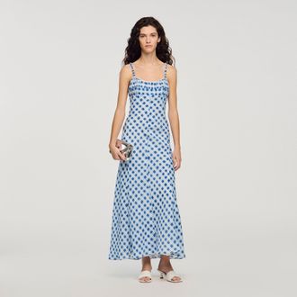 Sandro Langes Vichy-Leinenkleid