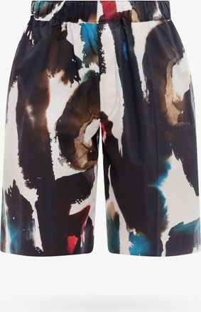 Alexander McQueen Cotton bermuda shorts with all-over graffiti acquerello print - ALEXANDER MCQUEEN - gender_Man
