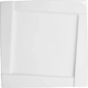 Ambition Speiseteller Kubiko 31 cm quadratisch Hartglasgeschirr Teller E&szlig;teller Porzellan Flachteller Tellerset Geschenk modern elegant, Wei&szlig;