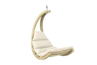 Amazonas Sandals Swing Chair Creme stylischer Schwebesessel mit extra Dicker Matratze aus FSC Fichtenholz bis 120 kg