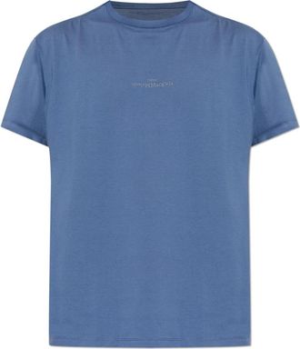 Maison Margiela Logo T-Shirt - - Tops - Herren - Blau - L