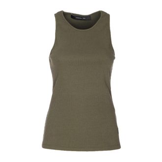 Federica Tosi Canotta Jersey a Costine - - Tops - Damen - Gr&uuml;n - M