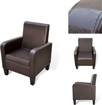 vidaXL Sessel Braun Kunstleder - Esszimmerstuhl - Wohnzimmersessel - Leder Sessel - Braun - Gemütlicher Sessel