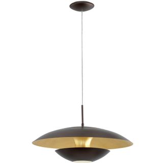 Eglo Pendelleuchte Nuvano, 1 flammige H&auml;ngelampe modern, H&auml;ngeleuchte aus Metall in Braun, Gold, Esstischlampe, Wohnzimmerlampe h&auml;ngend mit E27 Fassung, &Oslash; 