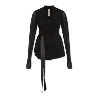 Rick Owens Femme, Tops, Noir, Taille: 42 FR Haut Hollywood avec d&eacute;tail de cravate