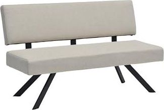 Byliving Sitzbank Toronto, Bezug in Taupe, Gestell in schwarz, mit R&uuml;ckenlehne und hohem Sitzkomfort, Esszimmerbank, K&uuml;chenbank, Ma&szlig;e: B 138, H 83, T 60 cm