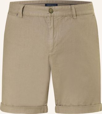 Strokesman's Strokesmans Chinoshorts Slim Fit Mit Leinen gruen