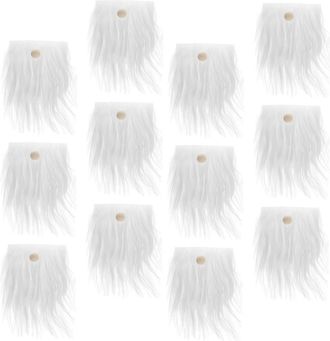 NUOBESTY Satz mit Vorgeschnittenem Kunstpelz Zwergenbart Holzperlen und Perlennasen Bastelbedarf f&uuml;r Gnom Dekoration zu Weihnachten Geburtstagen und Valentinst