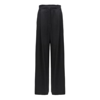 Max Mara Fiesta Seidenhose mit weitem Bein - - Trousers - Damen - Schwarzk - S