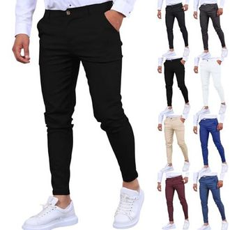 Generic Pantalon de costume pour homme, coupe ajust&eacute;e, extensible, classique, coupe ajust&eacute;e, v&ecirc;tement de travail, pantalon confortable et formel avec poches, 