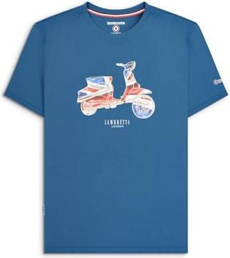 Lambretta T-shirt drapeau pour homme, noir foncé, XL