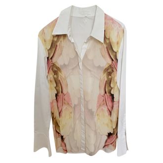 Escada Sheer printed White Shirt Size 38