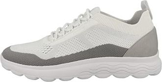 Geox Baskets U Spherica A pour Homme, White Light Grey, 45 EU Étroit