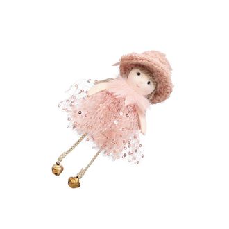 NUOBESTY Weihnachtsengel H&auml;ngeanh&auml;nger aus Umweltfreundlichem Material Rosa Netzstoffrock Weihnachtsdekor f&uuml;r Fenster und Heimdekoration